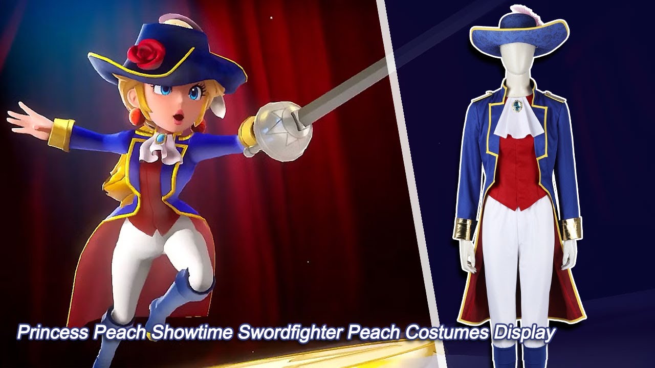 Xcoser Princess Peach: Showtime Sword Fighter Peach Cosplay-Kostüm ...
